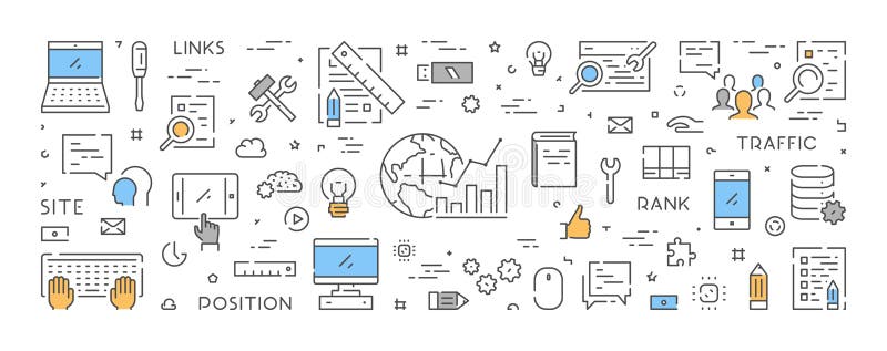 Line Banner for Search Engine Optimization Stock Illustration ...