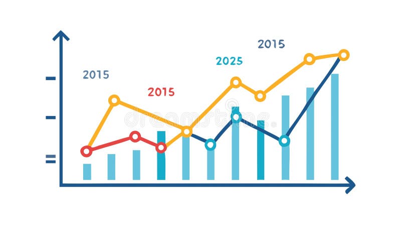 Line & Bar Chart Combo - Multi-Year Data Trends, Vector Design Generative AI Stock Vector ...
