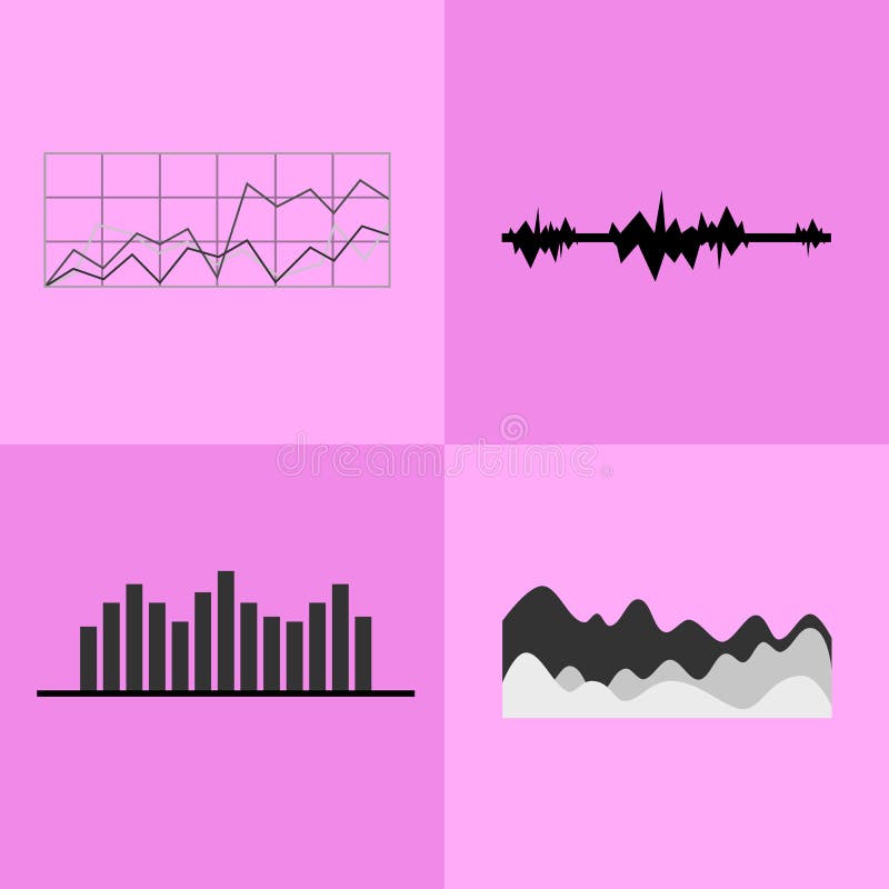 Line and Bar Graphs Icons Vector Illustration Stock Vector ...