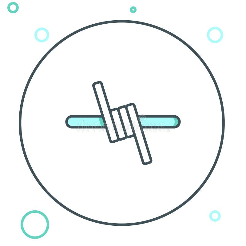 Line Barbed Wire Icon Isolated on White Background. Colorful Outline ...