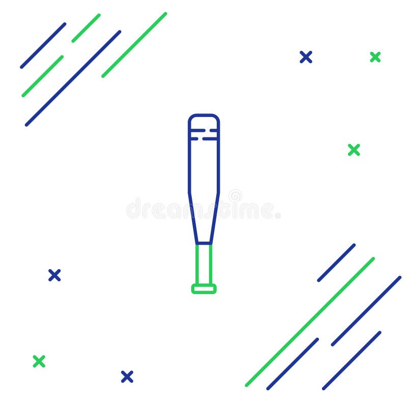 Line Baseball Bat Icon Isolated on White Background. Colorful Outline ...