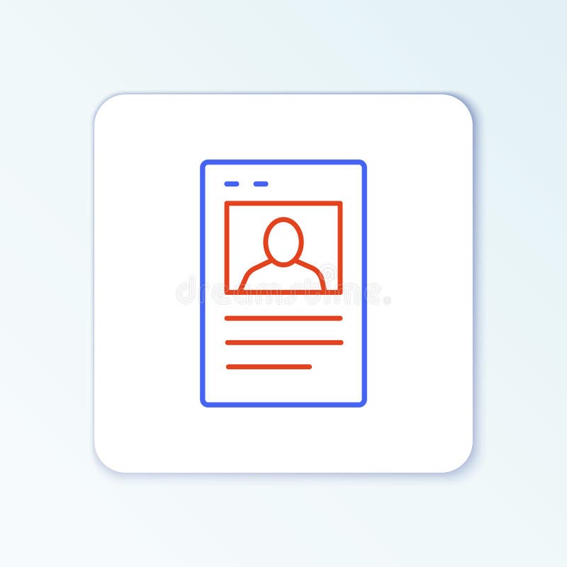 Line Baseball Card Icon Isolated on White Background. Colorful Outline ...