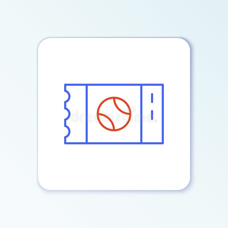 Line Baseball Ticket Icon Isolated on White Background. Colorful ...