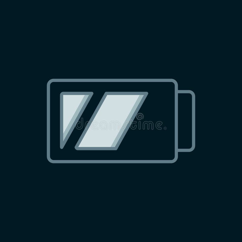 Line Battery for Camera Icon Isolated on Black Background. Lightning ...