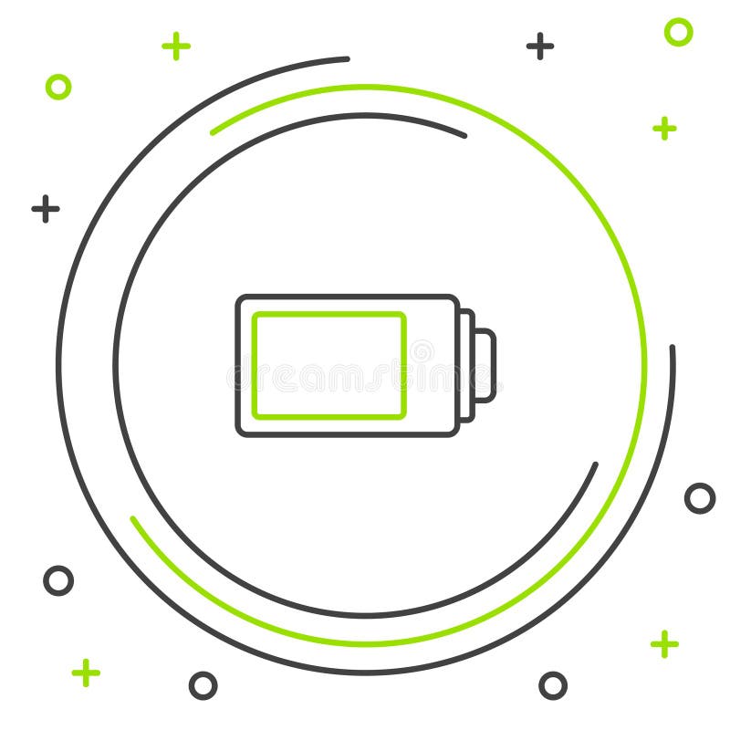 Line Battery Charge Level Indicator Icon Isolated on White Background ...