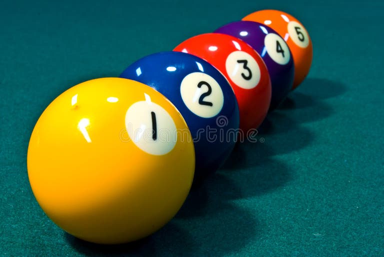 Line of Billiard Balls stock photo. Image of background - 12608850