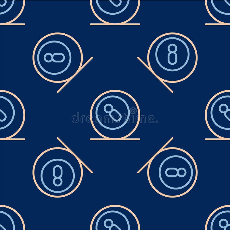 Line Billiard Pool Snooker Ball with Number 8 Icon Isolated Seamless ...