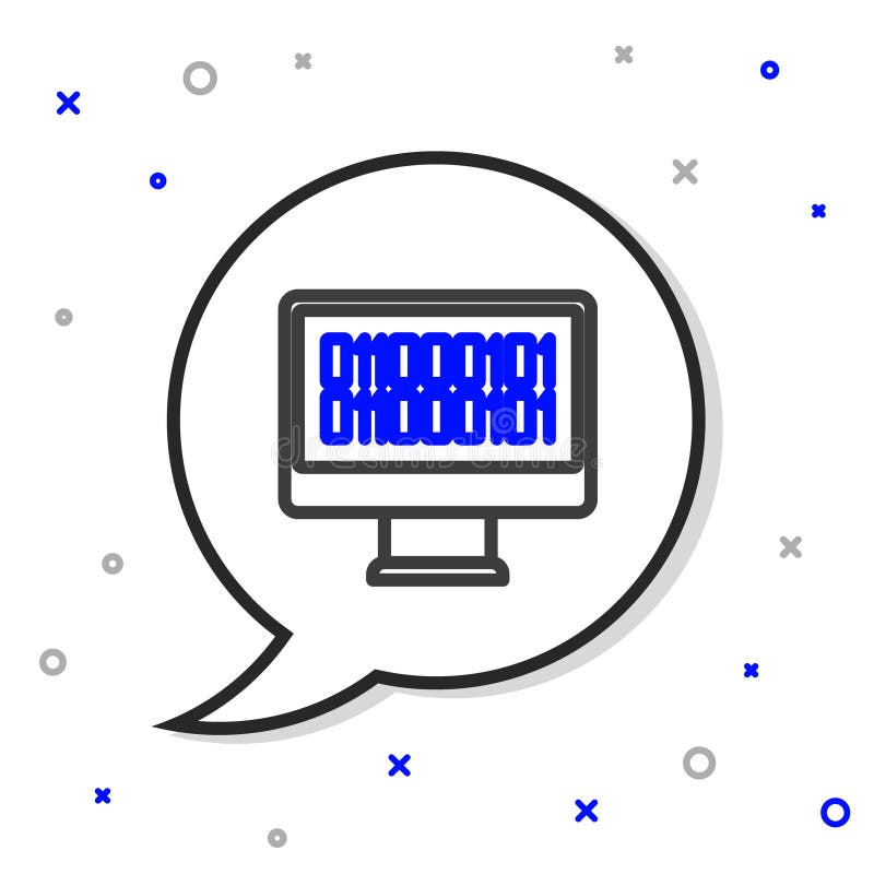 Line Binary Code Icon Isolated on White Background. Colorful Outline ... Line Binary Code Icon Isolated on White Background. Colorful Outline ...