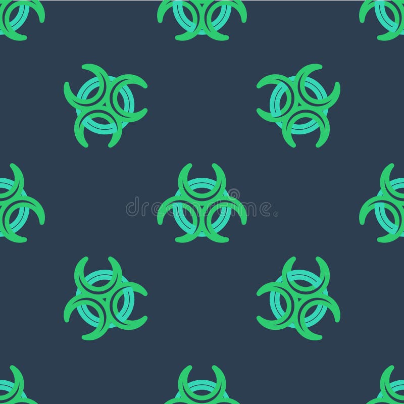 Line Biohazard Symbol Icon Isolated Seamless Pattern on Blue Background ...