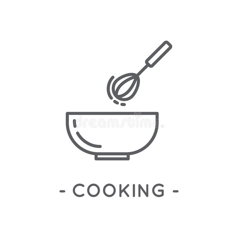 Line Black Cooking Icon on White Background Stock Vector - Illustration ...