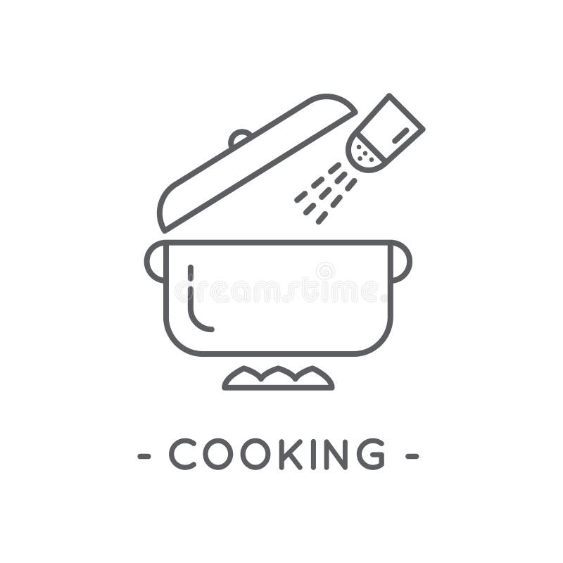 Line Black Cooking Icon on White Background Stock Vector - Illustration ...