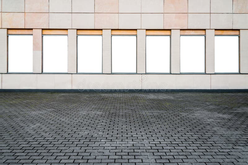 Line of Blank Vertical Mockups of Poster Billboards Stock Image - Image ...