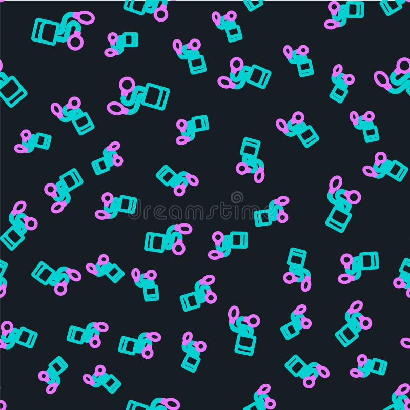 Line Blood Pressure Icon Isolated Seamless Pattern on Black Background ...