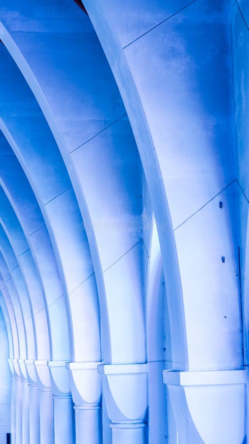 Line of Blue Arches stock photo. Image of monastery, basilica - 53337006