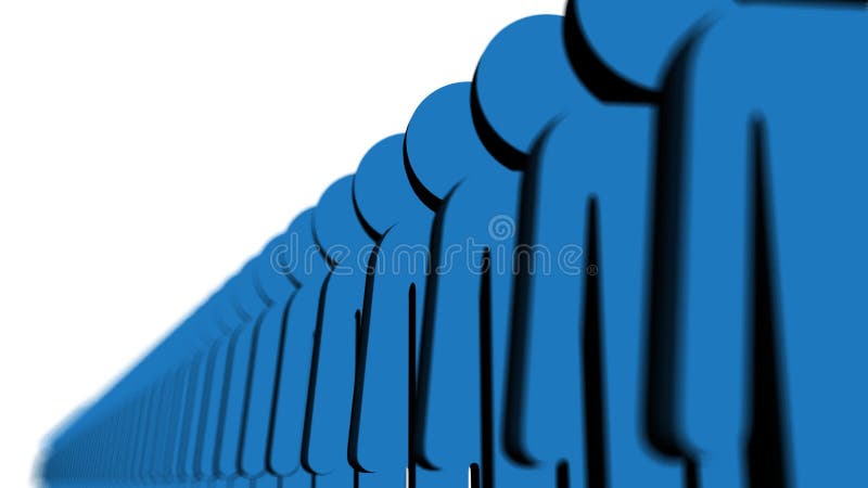 Line of blue people stock video footage. Video of concept - 36832874