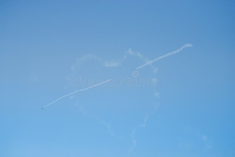 Airshow White Lines on the Sky Stock Photo - Image of lines ...