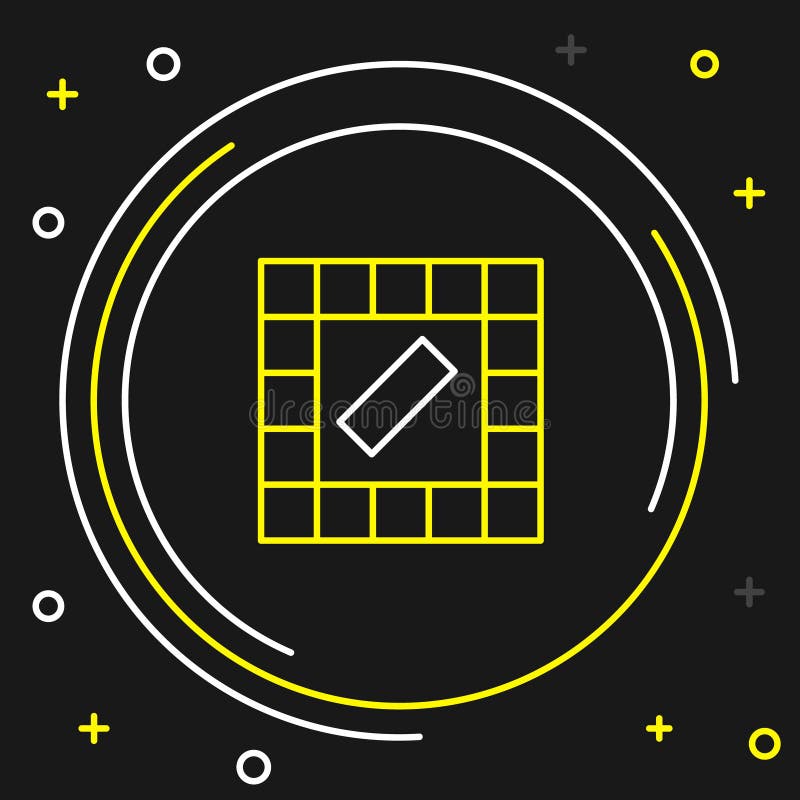 Line Board Game Icon Isolated on Black Background. Colorful Outline ...