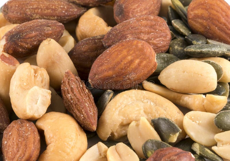 Line Border Made of Multiple Different Nuts and Seed Mix Stock Photo ...