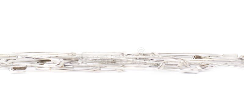 Line Border Made of Multiple Safety Pins Isolated on White Background ...