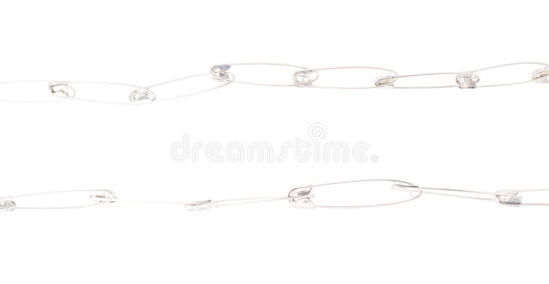 Line Border Made of Multiple Safety Pins Isolated on White Background ...