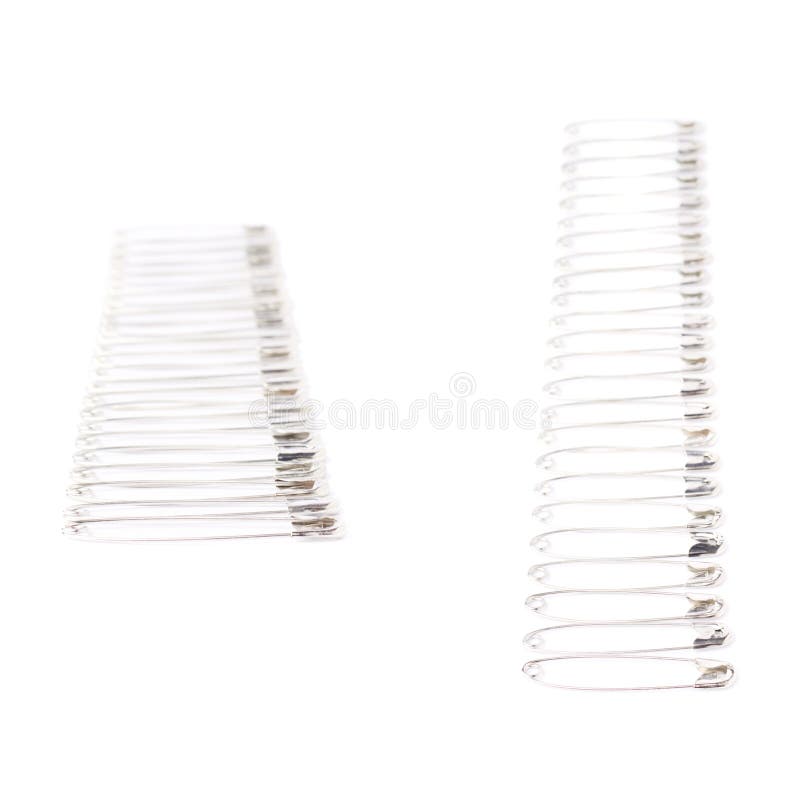 Line Border Made of Multiple Safety Pins Isolated on White Background ...