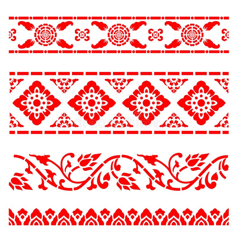 Vector Line Thai Art Set Design Stock Illustrations – 2,232 Vector Line ...