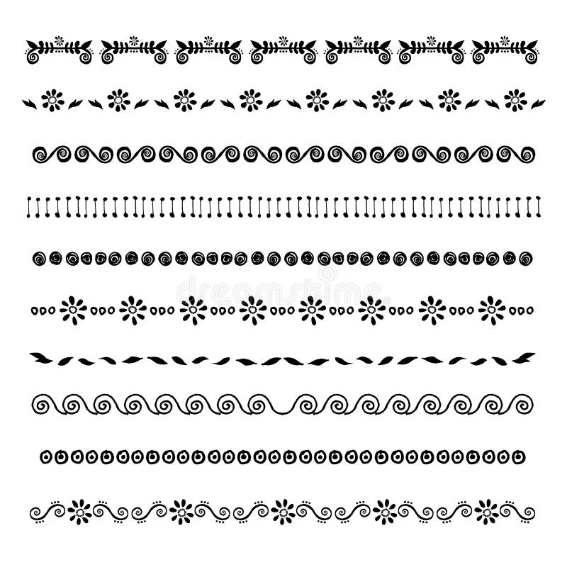 Line Border Vector Set stock vector. Illustration of hand - 69662601