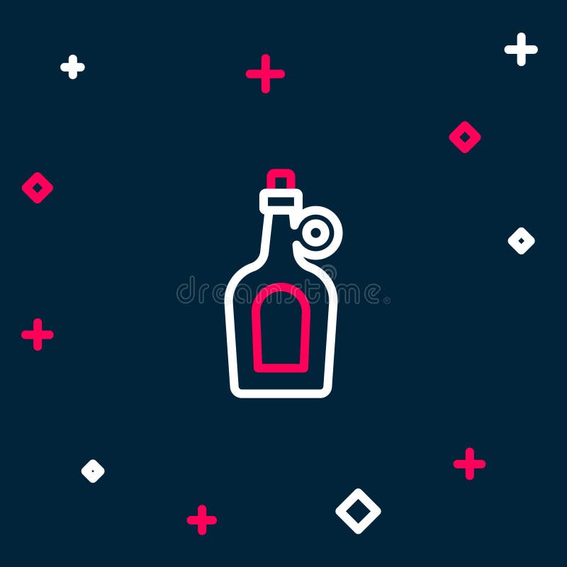 Line Bottle of Maple Syrup Icon Isolated on Blue Background. Colorful ...