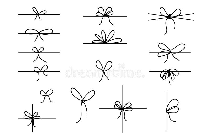Outline Bowknot Stock Illustrations – 361 Outline Bowknot Stock ...