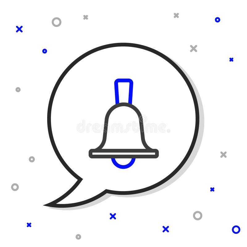 Line Boxing Bell Icon Isolated on White Background. Colorful Outline ...