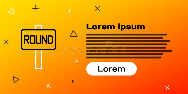 Line Boxing Ring Board Icon Isolated on Yellow Background. Colorful ...