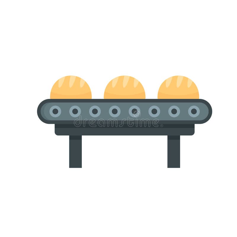 Line of Bread Factory Icon, Flat Style Stock Vector - Illustration of ...
