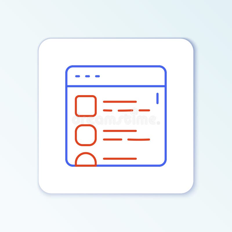 Line Browser Files Icon Isolated on White Background. Colorful Outline ...