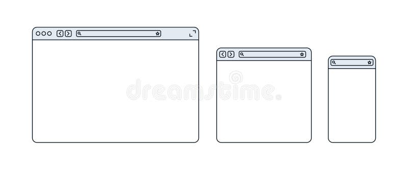 Line Browser Outline Browser Window Web Browser Template Vector Illustration Stock Vector