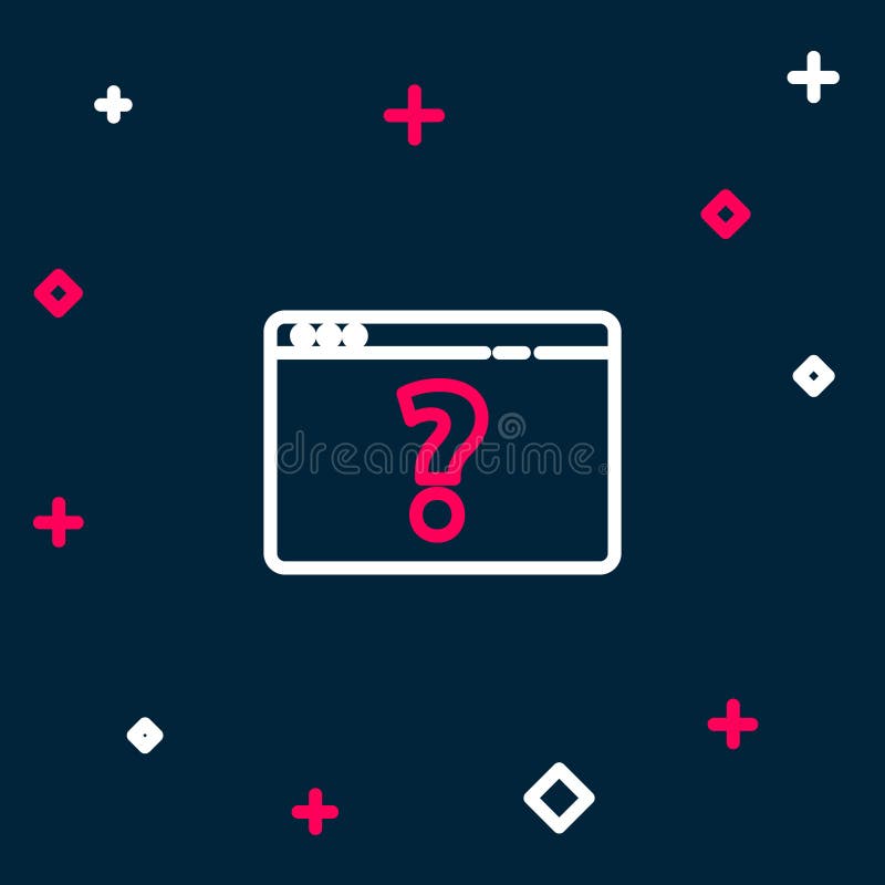 Line Browser with Question Mark Icon Isolated on Blue Background ...