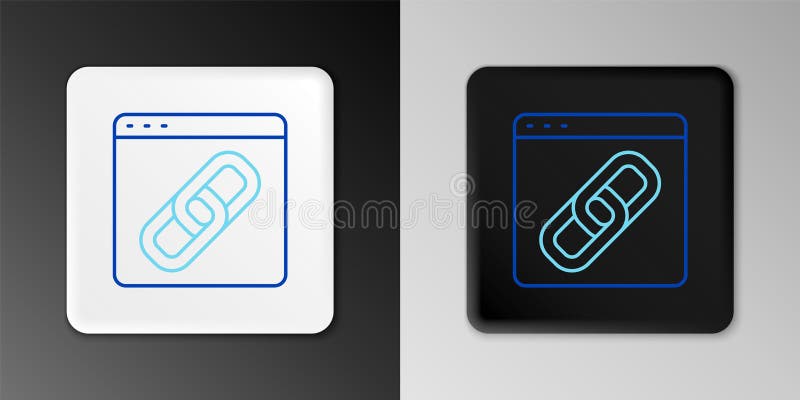 Line Browser Window Icon Isolated on Grey Background. Colorful Outline ...