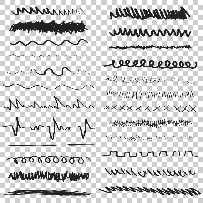 Line Brushes Vector Illustration. Hand Drawn Strokes Stock Vector ...