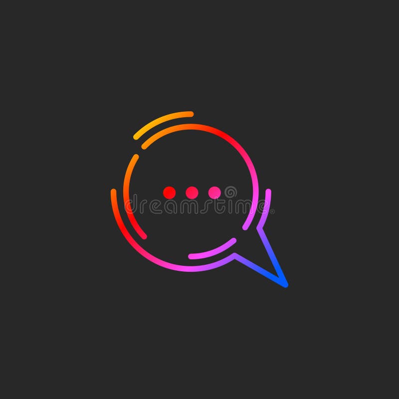 Line Bubble Icon, Linear Sms Logo, Outline Chat Symbol Stock Vector ...