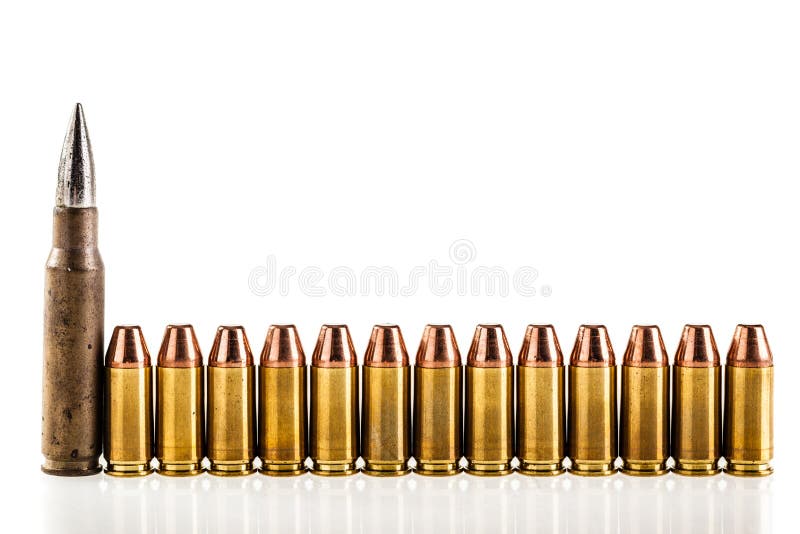Bullets in a Line stock photo. Image of ammo, pistol - 106752458