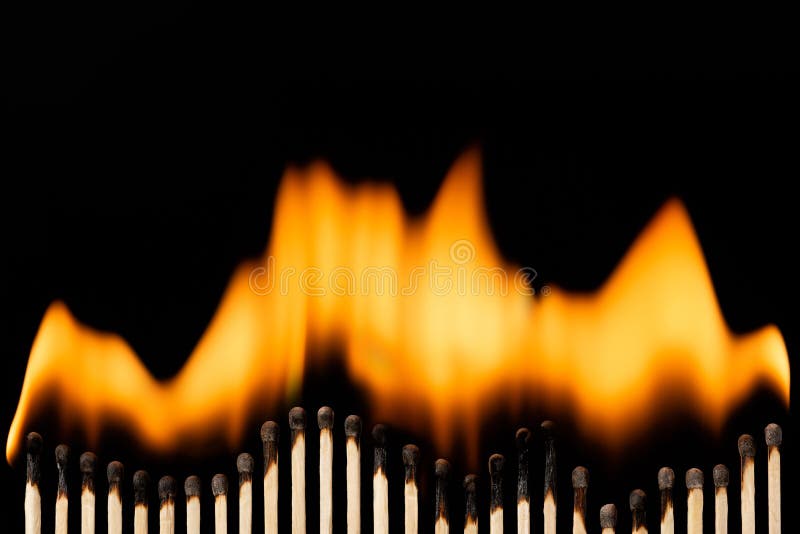 Line of burning matches stock image. Image of background - 249796003