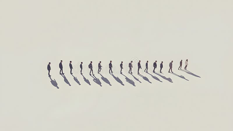 Line of Business Professionals in Suits Walking Stock Photo - Image of ...