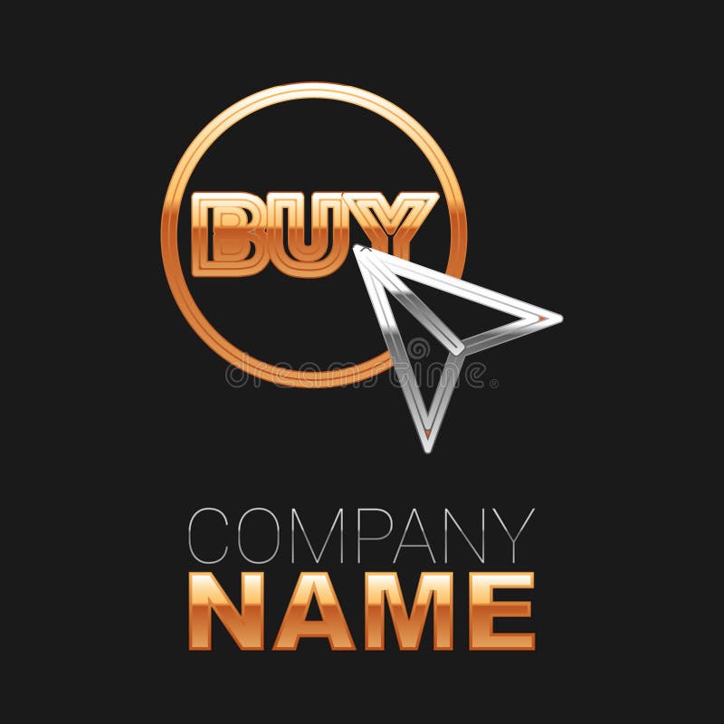 Line Buy Button Icon Isolated on Black Background. Colorful Outline ...