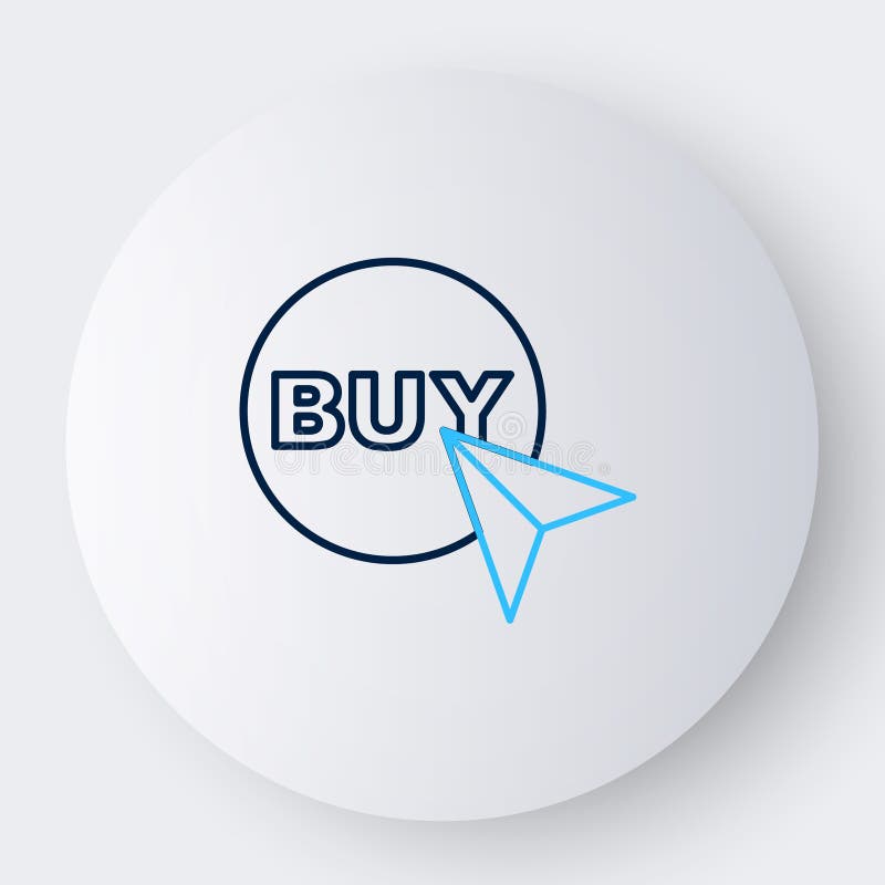 Line Buy Button Icon Isolated on White Background. Colorful Outline ...