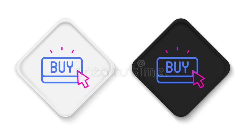 Line Buy Button Icon Isolated on White Background. Colorful Outline ...