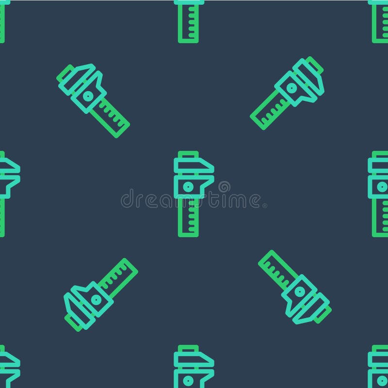 Line Calliper or Caliper and Scale Icon Isolated Seamless Pattern on ...