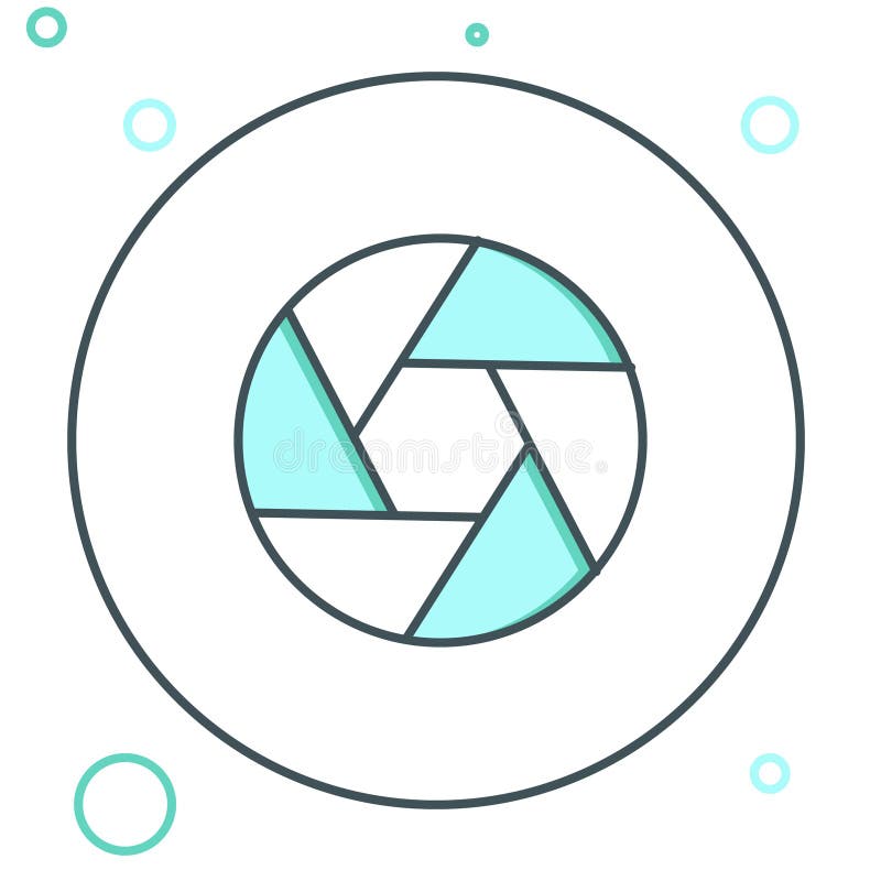 Line Camera Shutter Icon Isolated on White Background. Colorful Outline ...