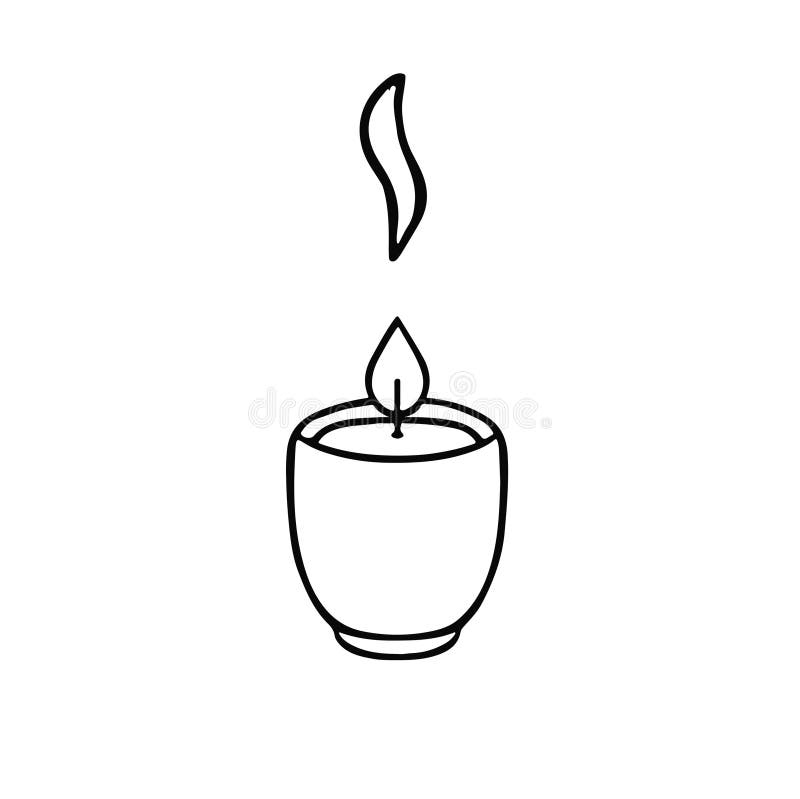 Line Candle in Glass Simple Monochrome Vector Stock Vector ...