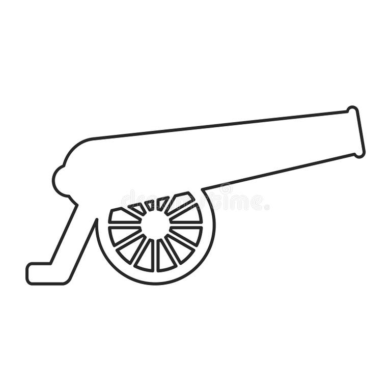 Line Cannon icon stock vector. Illustration of history - 172123553