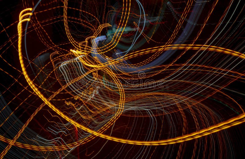 Line Car Headlights with Long Exposure. Abstract Background Stock ...