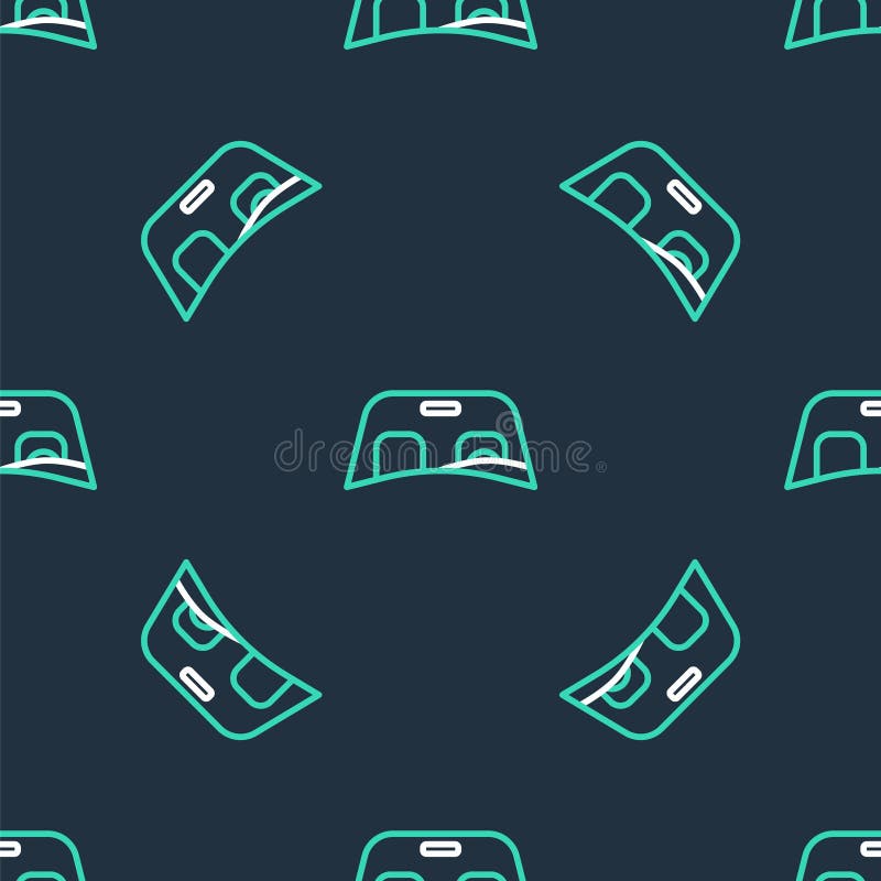 Line Car Windscreen Icon Isolated Seamless Pattern on Black Background ...